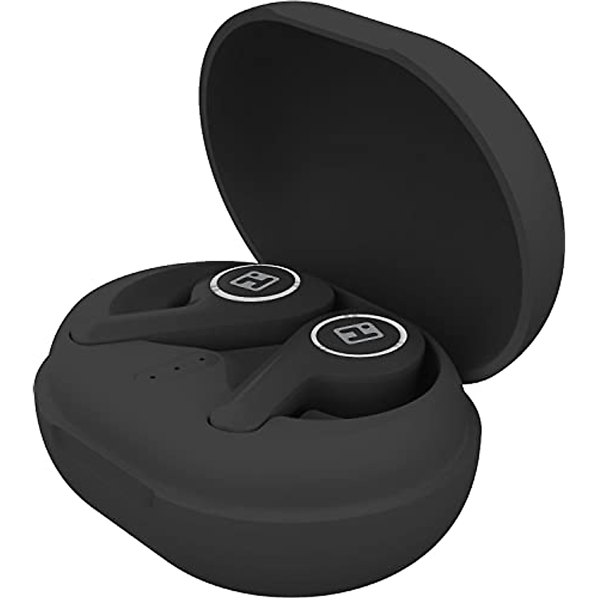 iHome XT-60 True Wireless Earbuds with Rechargeable Travel Case, Bluetooth Earphones with Microphone and Touch Control, Black