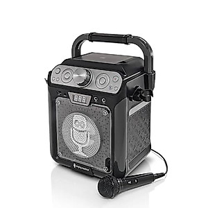 Singing Machine SML682BTBK Groove Cube Karaoke Player with Bluetooth and Echo Control, Battery Powered, Black