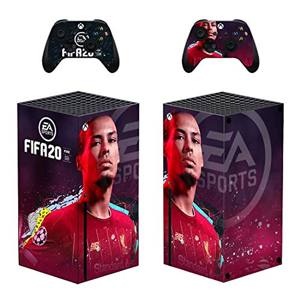 FELIPE SEIJI KUBA Vinyl Skin Sticker Cover Decal for Microsoft Xbox Series X Console and Remote Controllers Football Game HD Printing