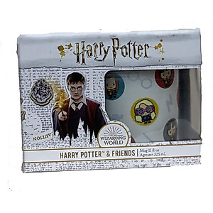 Harry Potter Coffee Mug, 11oz - Cute Chibi Character Design - Officially Licensed Merch - Christmas Stocking Stuffer Gift for Kids, Teens & Adults Who Love The Books & Movies - Ceramic