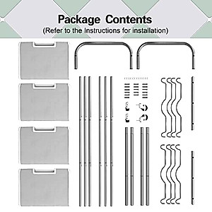 C&AHOME 4-Bag Laundry Sorter Cart, Rolling Laundry Hamper Organizer, Laundry Basket Sorter, Removable Bags with 6 Sorting Cards and Heavy Duty Rolling Lockable Wheel for Clothes Storage, Grey ULSCM04G