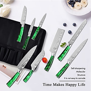 FULLHI Japanese Knife Set, 14pcs Premium German Stainless Steel Kitchen Knife Set, Multiple Colours
