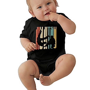 Vintage Style Jiu Jitsu Silhouette Baby Bodysuit Bodysuit Newborn Rompers Unisex Black