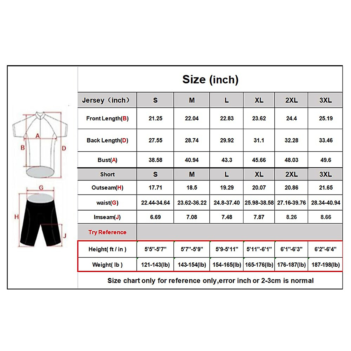 X-CQREG Team MTB Cycling Jersey Set for Men Summer Sport Clothing Short Sleeve Bike Shirt with 12D Padded Sports Shorts (bib Pant,x-Large)…