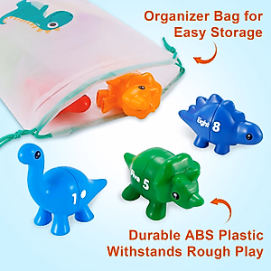 Matching Numbers Fine Motor Toy - Double-Sided Preschool Dinosaur Counting Learning Toy for Number Recognition Improvement, Montessori Educational Toys for Toddlers 18 Months and Up, Boys and Girls…