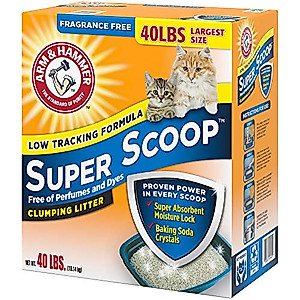 Arm & Hammer Super Scoop Clumping Cat Litter, Fragrance Free 40lb