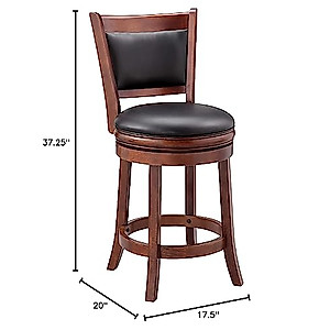 Ball & Cast Swivel Counter Height Barstool 24 Inch Seat Height Cherry Set of 1