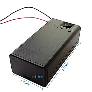 4 Pcs 9V Battery Case Holder with Cover Storage Case Holder with ON/OFF Switch for 6F22