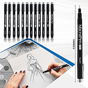 Vanli's 12 Pack Fine Tip Art Pens for Drawing. Waterproof Archival Fineliner Calligraphy Hand Lettering Pens. Microline Bible Journaling Pens, 12 Pack