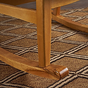 Christopher Knight Home Callum Mid-Century Fabric Rocker, Muted Blue / Light Walnut