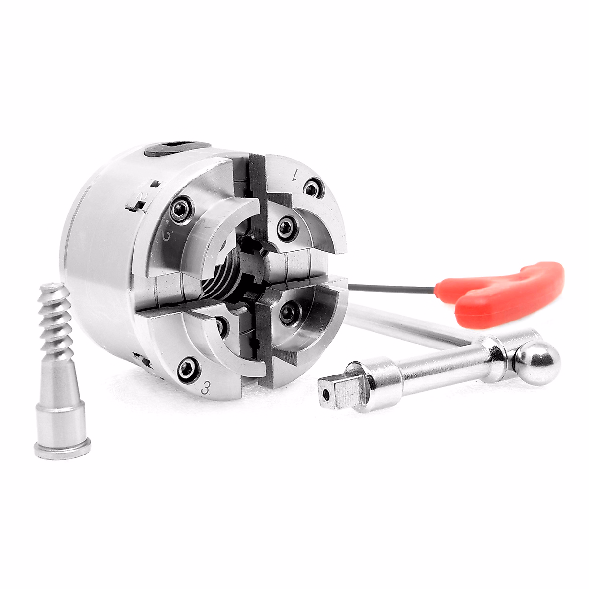 WEN LA4275 2.75-Inch 4-Jaw Self-Centering Keyed Lathe Chuck Set with 1-Inch x 8TPI Thread