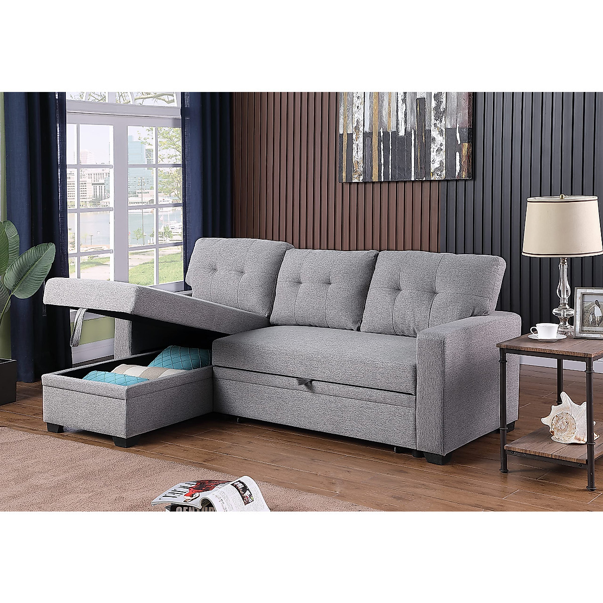 Devion Furniture DVV-5012 Sofabed, Light Gray