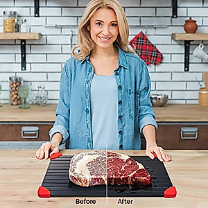 Skyytel Defrosting Tray for Frozen Meat - Fast and Easy Way of Thawing Food - Natural Heating Defrosting Plate Board - Large Size Thawing Plate - Includes Pack of 8 Pieces