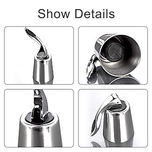 Wine Bottle Stopper Stainless Steel - Plug with BPA Free Silicone Cap Expanding Beverage Holder Reusable Saver Sealer For Fresh And Cooler Gadget Preserver For Home And Bar Accessories Gift Silver 2Pc