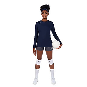 Mizuno Women's Standard Long Sleeve Attack Tee, Navy, Medium