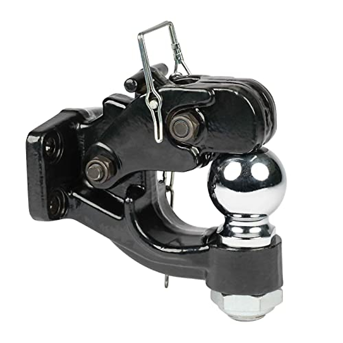 Mytee Products Pintle Hitch with 2-5/16-Inch Trailer Ball, 8 Ton Combination Hitch with Mounting Kit | Bolt On Adjustable Pintle Hook Ball Combo - Powder-Coated, Heavy-Duty