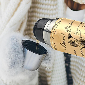 Stainless Steel Leather Vacuum Insulated Mug Envelope Thermos Water Bottle for Hot and Cold Drinks Kids Adults 16 Oz