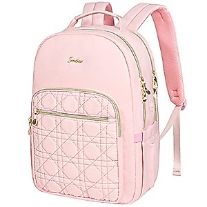 Scothen Laptop Backpack for Women 15.6 Inch Computer Backpack with USB Port & RFID Pocket,Water Resistant School College Bookbag,Fashion Student Teacher Nurse Backpack for Women Work Travel,Pink