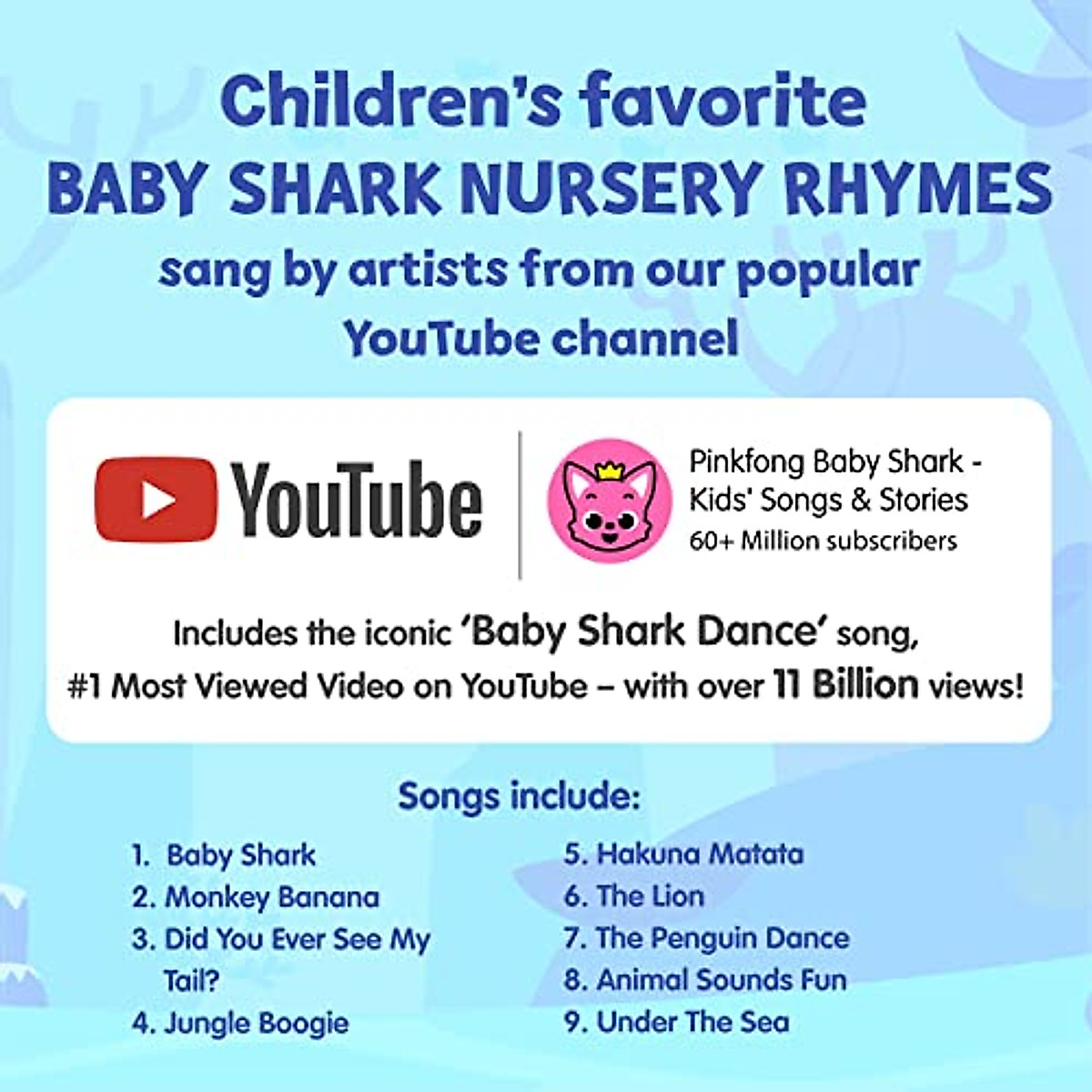 Baby Shark Animal Songs 10 Button Sound Book | Learning & Education Toys | Interactive Books for Toddlers 1-3 | Gifts for Boys & Girls