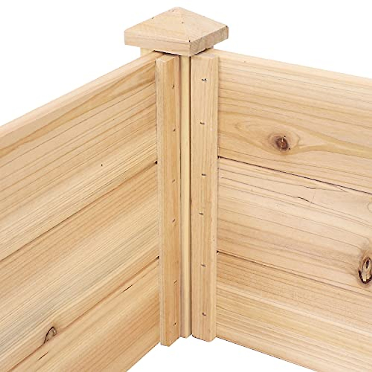 Sunnydaze Outdoor Square Wood Raised Garden Bed - 48-Inch Square - Elevated Planter Box for Flower, Vegetable, and Herb Gardening - Perfect for Garden or Yard