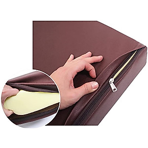 Leather Thick Not-Slip Chair Pads,Memory Foam Replacement Mat,Soft Chair Pads with Zipper,Waterproof Removeable Square Durable Seat Cushions for Sofa Dining Chair Office Home