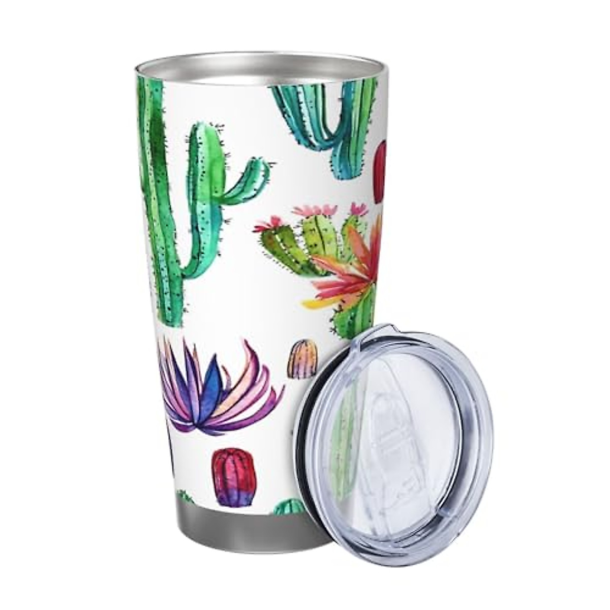 AYCZN Tropical Cactus Flower 20 OZ Tumbler Stainless Steel Travel Coffee Mug, Cacti Plant Insulated Water Bottle with Lid Leakproof Thermal Cup