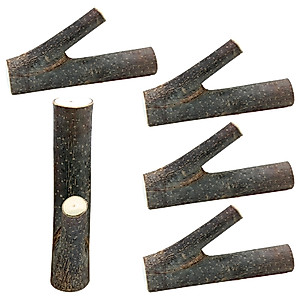 suiwotin 4pcs Real Tree Branch Wall Hook, Natural Wood Hooks Wooden Coat Hooks, Rustic Decorative Wall Mount Self Adhesive Hooks (Width 2-3 cm)