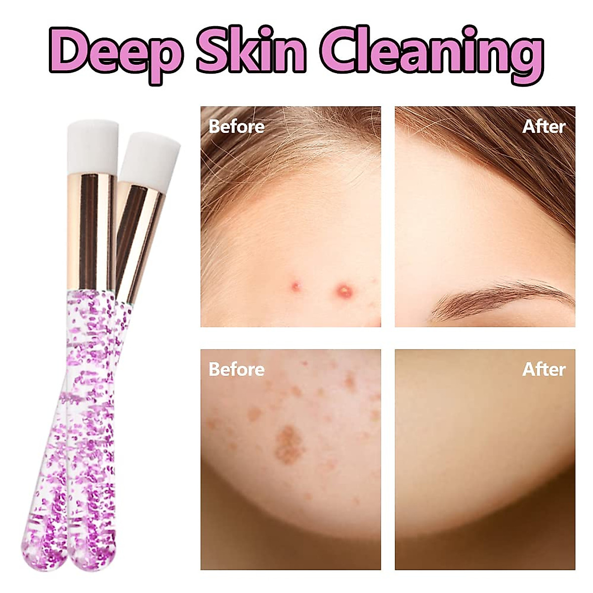 20pcs Crystal Lash Shampoo Brushes, Premium Glitter Eyelash Extensions Nose Pore Deep Cleaning Brush, Peel off Blackhead Removing Brush, Facial Cleansing Brushes, Cosmetic Lash Cleanser Brush