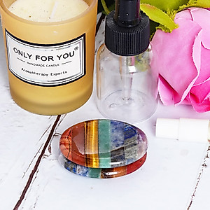 Marrywindix 2 Packs Natural Thumb Worry Stone Set 7 Chakra Crystals Healing Stones for Anxiety Stress Relief Meditation Crystal Therapy