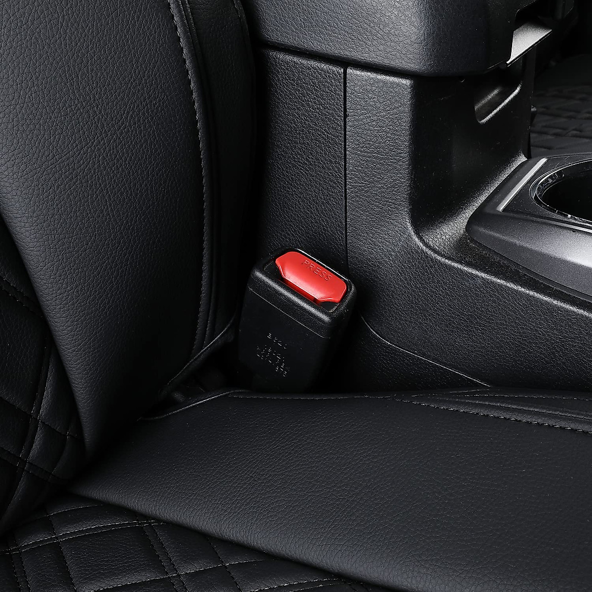 LUCKYMAN CLUB Tacoma Seat Covers, Fit for 2016-2023 Tacoma Crew Double Access Cab SR SR5 TRD Sport TRD Off-Road TRD PRO Limited with Water Proof Faux Leather(Front Pair 2016-2023, Black 2pcs)