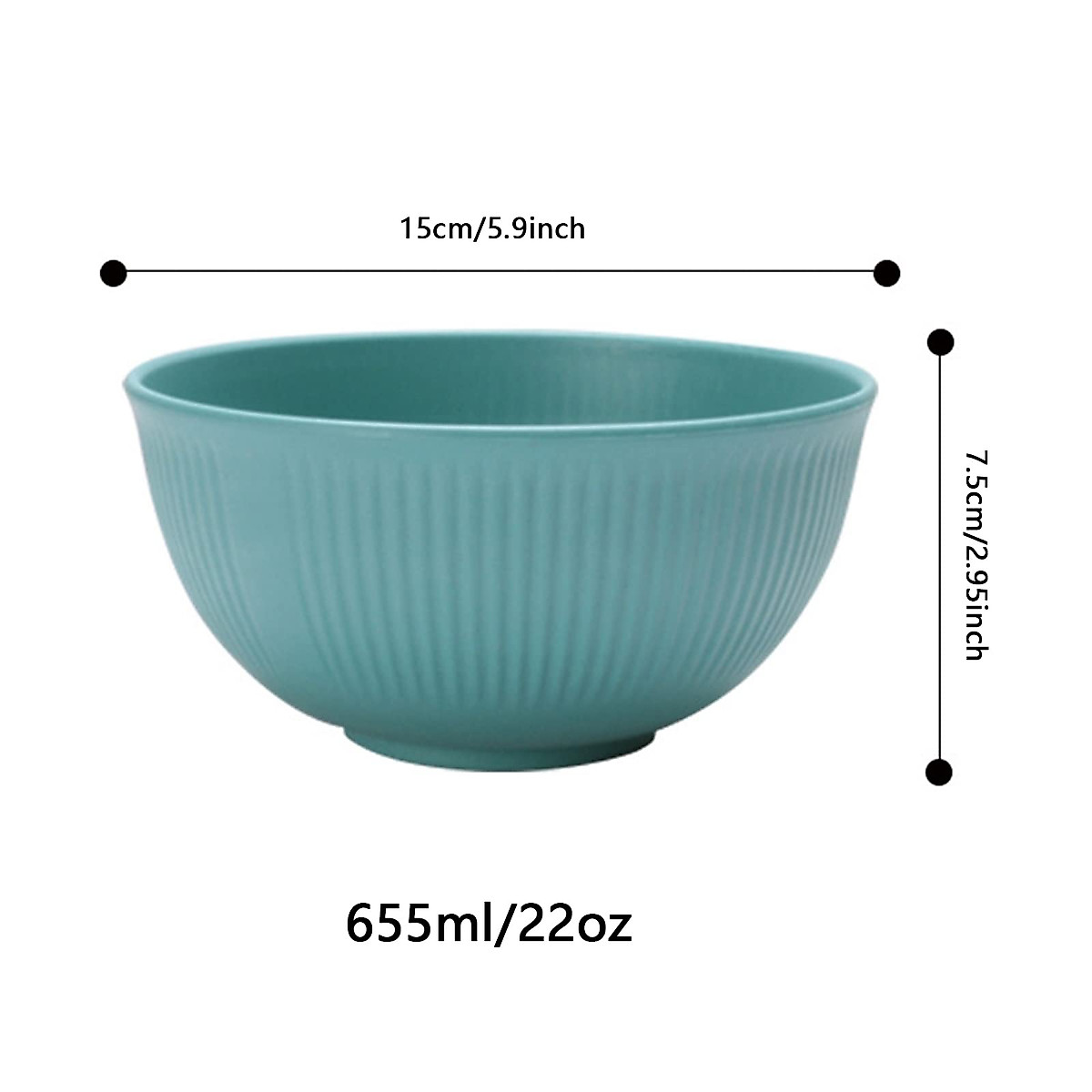ATRDTO Set of 8,22 OZ Cereal Bowls, Unbreakable Wheat Straw Bowls, Microwave and Dishwasher Safe Reusable Bowls Set, for Ramen, Soup, Salad and more (22oz)