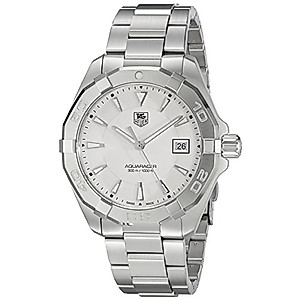 TAG Heuer Men's 'Aquaracer' Quartz Stainless Steel Dress Watch, Color:Silver-Toned (Model: WAY1111.BA0928)