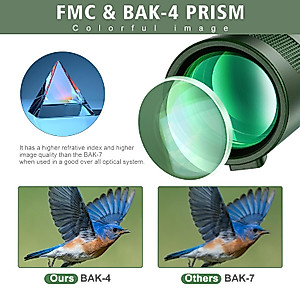 40X60 Monocular Telescope with Smartphone Holder & Tripod, 2023 Power Prism Compact Monoculars for Adults Kids, HD Monocular Scope for Bird Watching Hiking Concert Travelling