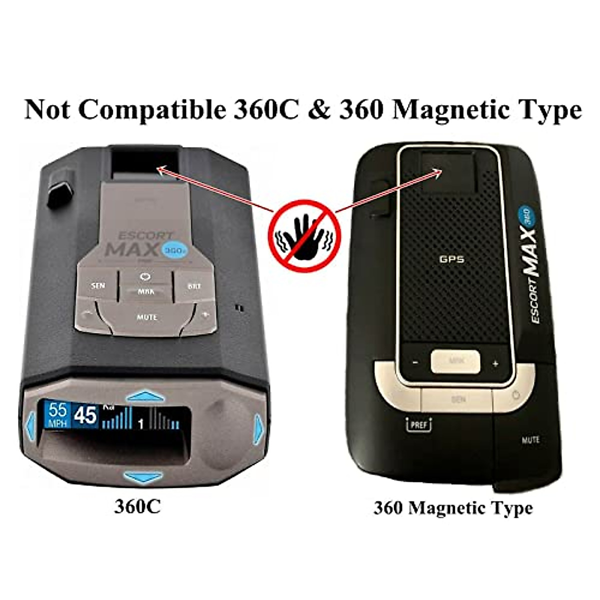 Sun Visor Clip / Mount for The Escort MAX MAX2 MAX360 & BEL GT-7 Radar Detectors