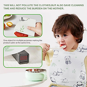 AiQiaoXin® 10PCS Baby Disposable Bibs-Individually Packaged,Soft, Leak Proof and Convenient, Suitable for Infants, Feeding, Traveling(Panda pattern)