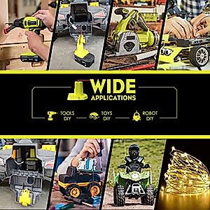 Ecarke for Power Wheels Adaptor for Ryobi 18V One+ P108 P107 P102 Battery Dock Power Connector RC Toy & Car,e-Bike 12 Gauge Robotics （with Wire Terminals）