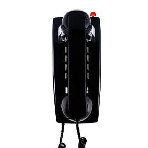 Classic Wall Phone for Landline with Mechanical Ringing, Single Line 2554 Wall Telephone with Indicator, Retro Wall Mounted Phone Waterproof, Old Wall Mount Phone for Kitchen,Home, Black
