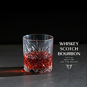 Speakeasy Collection Vintage Old Fashioned Glasses | Classic Whiskey Set of 2 | 12 oz Lead-free Cocktail Glassware for Scotch Bourbon | Neat or Rocks | Beautiful Gift Box Packaging Designed in Tuscany