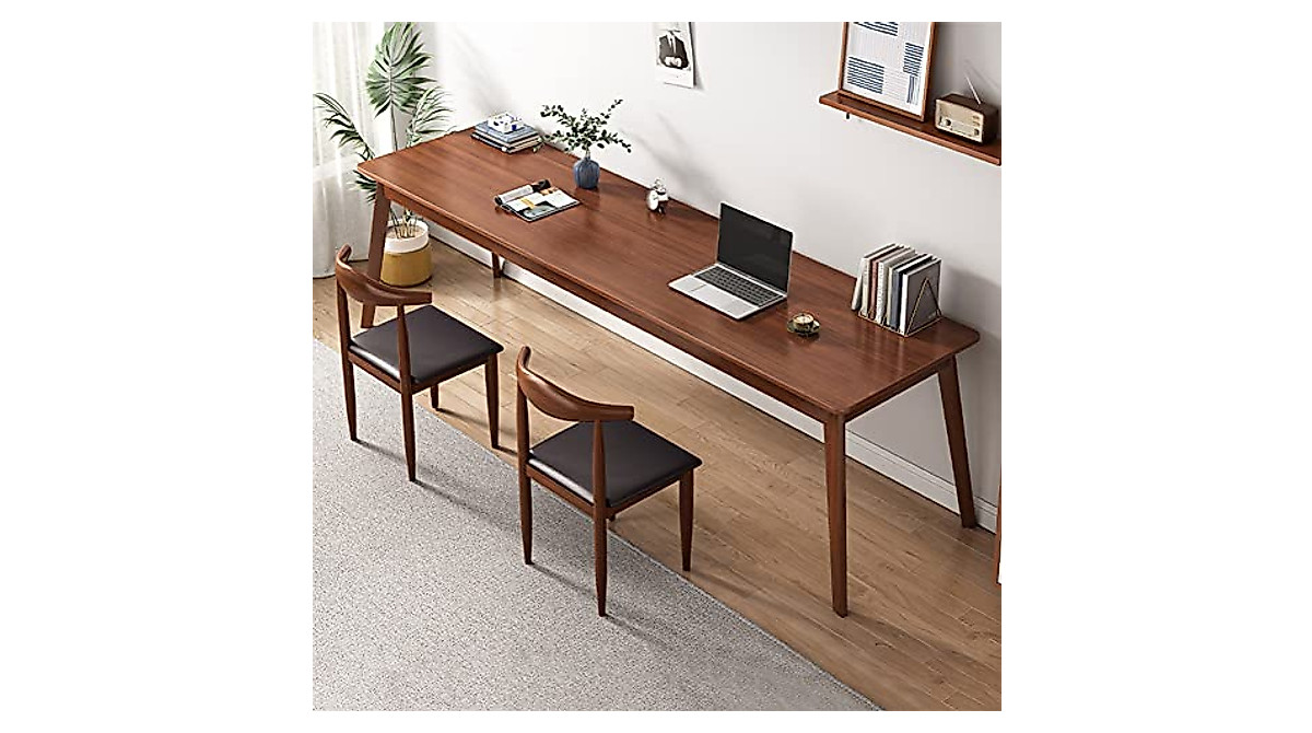 NELYE Mid-Century Long Desk Table - 71 Inches Wood Simple Modern Extra ...