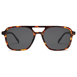 SOJOS Retro Aviator Sunglasses for Women Men,Trendy Rectangle Womens Mens Shades Sun Glasses SJ2202 Tortoise Single Grey