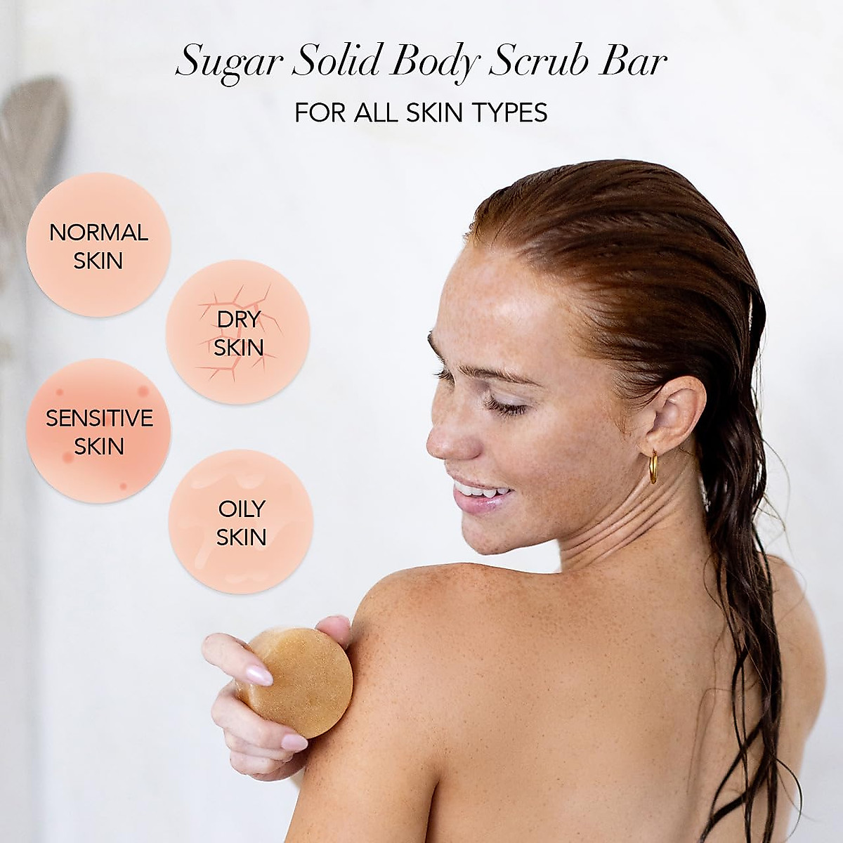 Kitsch Exfoliating Sugar Body Scrub Bar - Soap Bar for Smooth, Hydrated & Glowing Skin | Made in US | Natural Exfoliating Bar Soap for Men & Women with Sugar Scent | Sulfate Free & Paraben Free, 4 oz