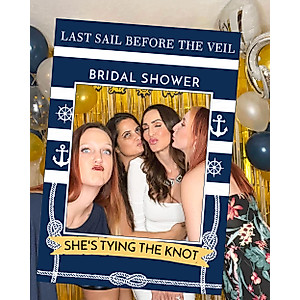 LaVenty Nautical Bachelorette Party Decorations Boat Last Sail Before The Veil Party Supplies Nautical Bridal Shower Party Supplies Get Nauti Party Photo Booth Props Frame
