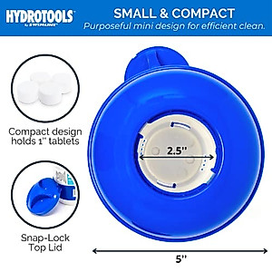 HYDROTOOLS BY SWIMLINE 8715 Mini Chemical Dispenser For Spas and Personal Pools| Compatible With Bromine & Chlorine Supports 1’’ Tablets | Adjustable Control Ring For Customizable Flow Rate