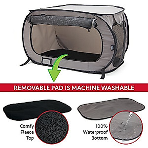 SportPet Designs Large Pop Open Kennel, Portable Cat Cage Kennel, Waterproof Pet bed, Carrier Collection