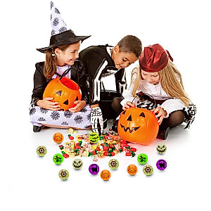 QINGQIU 48 PCS Halloween Glow in The Dark Bouncy Balls 1.25" Bouncing Balls Halloween Toys for Kids Girls Boys Halloween Party Favors Supplies Treat Bags Gifts Fillers Classroom Prizes School Game