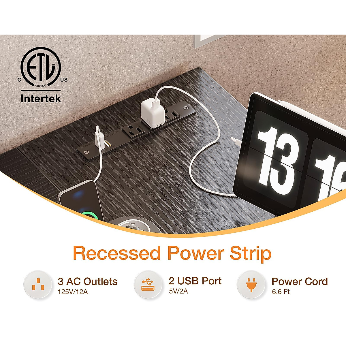 ODK 59" L Shaped Desk with Power Outlet and USB Charging Ports, Reversible L Shaped Computer Desk with Storage Shelves, Home Office Desk, Gaming Desk, Corner Desk, Black