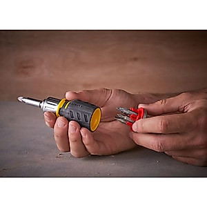 Stanley FMHT0-62688 Bit-Screwdriver with 6 Bits PH/PZ, Black/Yellow