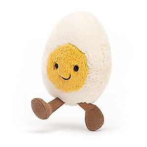 Jellycat Amuseables Boiled Egg Happy Stuffed Toy, Small 5.5 inches | Food Plush | Fun Gift Idea