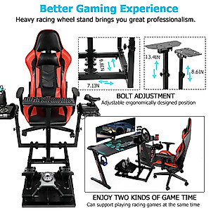 Anman Flight Racing simulator cockpit Wheel Stand Dual-Purpose Fit for Logitech Shifter Joystick Pedals,Thrustmaster/Hotas Warthog, Only Include Flight Joystick Mount Three Sizes Shift Lever Panels