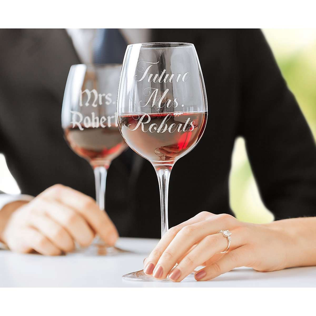 Personalized Wine Glass With Stem Custom Text Engraved 12oz Drinkware Decoration